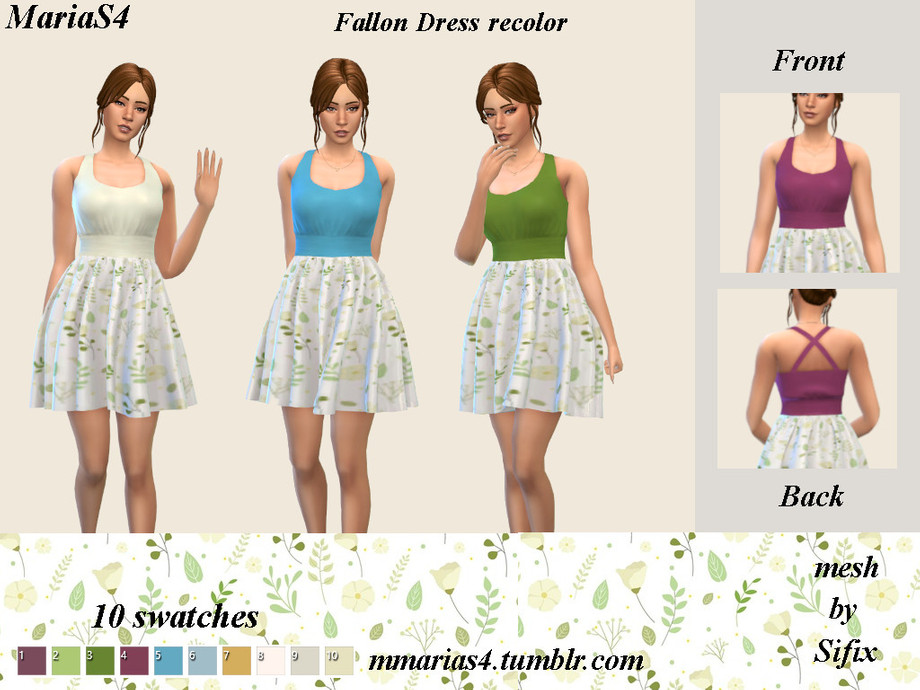 The Sims Resource | MariaS4 Fallon Dress elegant spring recolor (needs ...