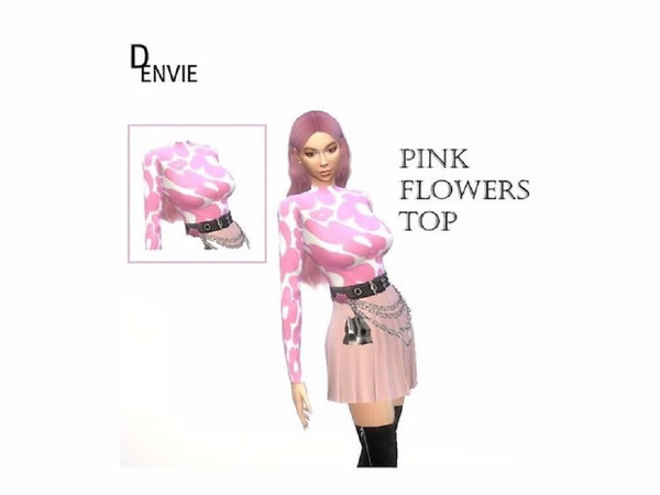 The Sims Resource | PinkFlowers Top