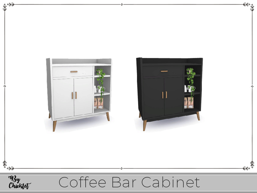 The Sims Resource - Modern Coffee Bar Cabinet