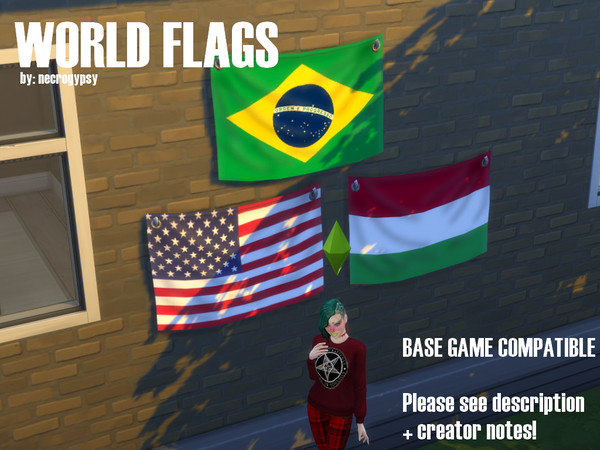 The Sims Resource | COUNTRY FLAGS - BASE GAME RECOLOR - PART 1