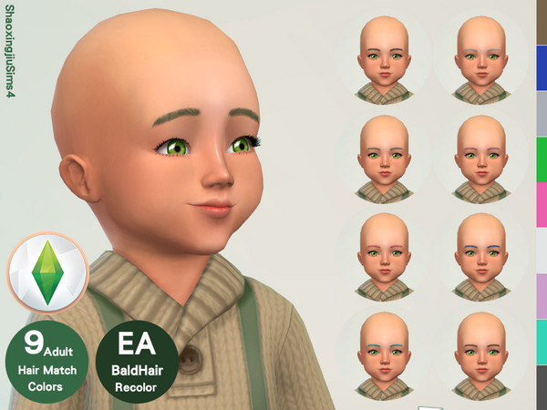 The Sims Resource | Toddler Bald Hair Recolor