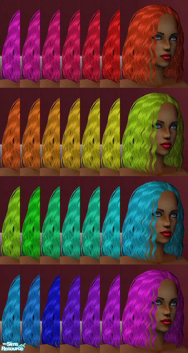 The Sims Resource | The Rainbow Hair Collection