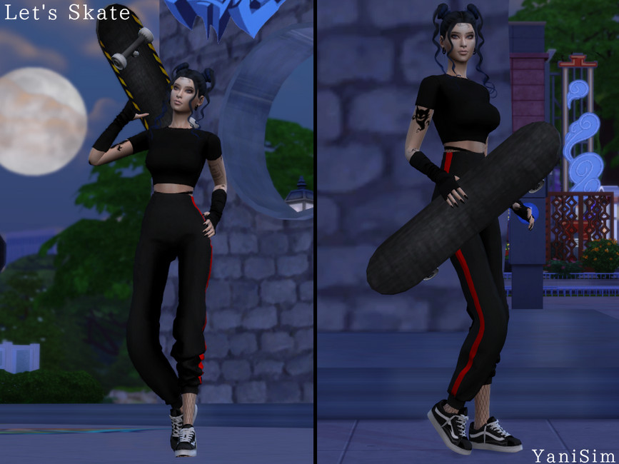 The Sims Resource - Let's Skate (Pose Pack)