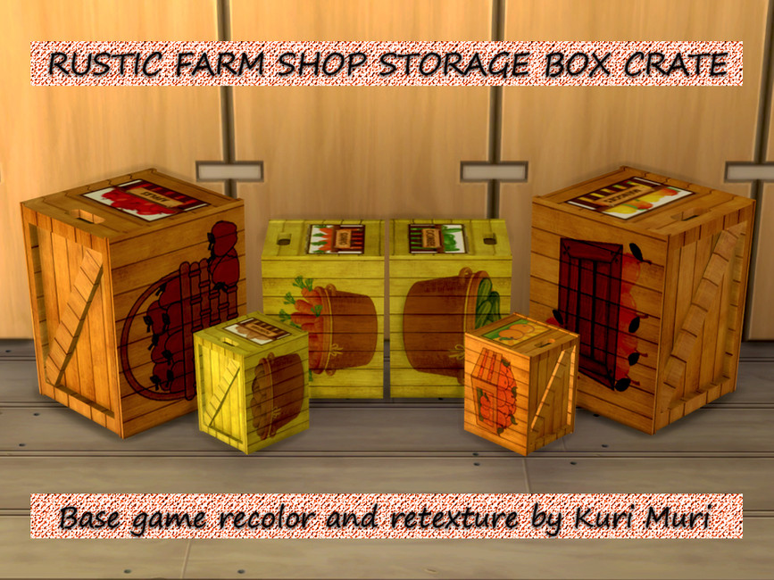 The Sims Resource - RUSTIC FARM SHOP STORAGE BOX CRATE