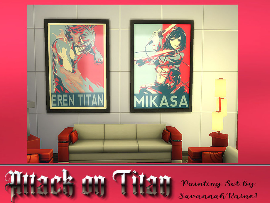 The Sims Resource | Attack on Titan Painting Collection by SavannahRaine1