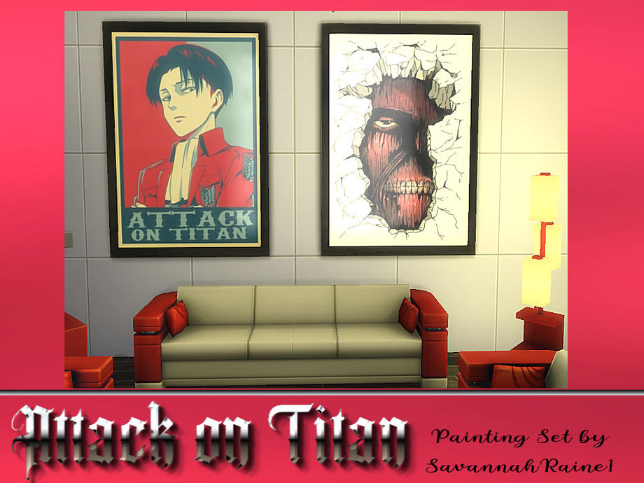 The Sims Resource | Attack on Titan Painting Collection by SavannahRaine1