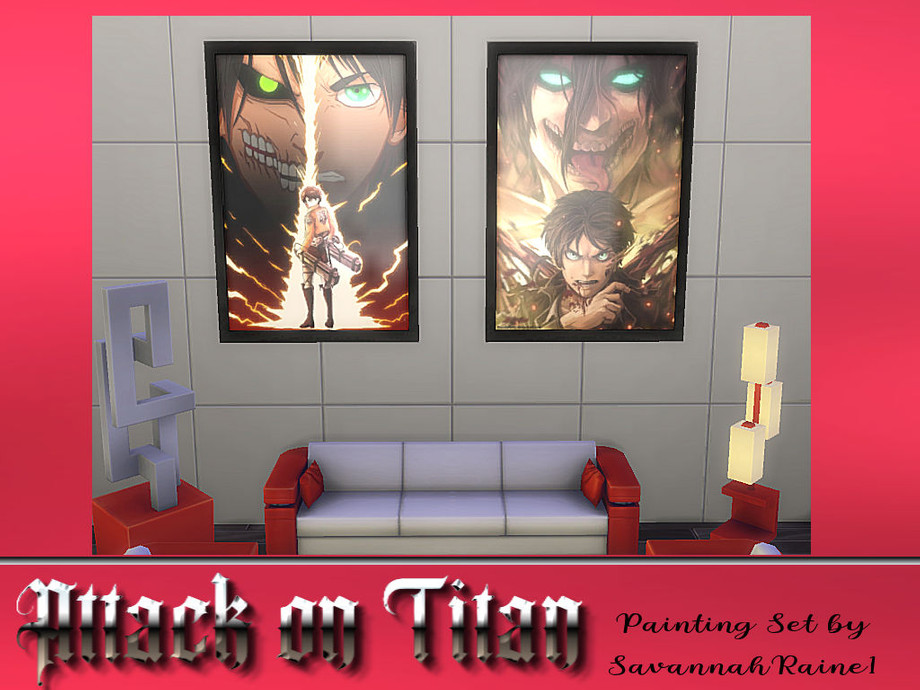 The Sims Resource | Attack on Titan Painting Collection by SavannahRaine1