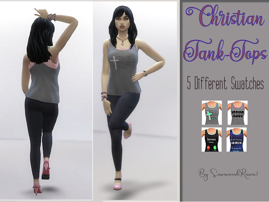 The Sims Resource | Christian Tanktops by SavannahRaine1
