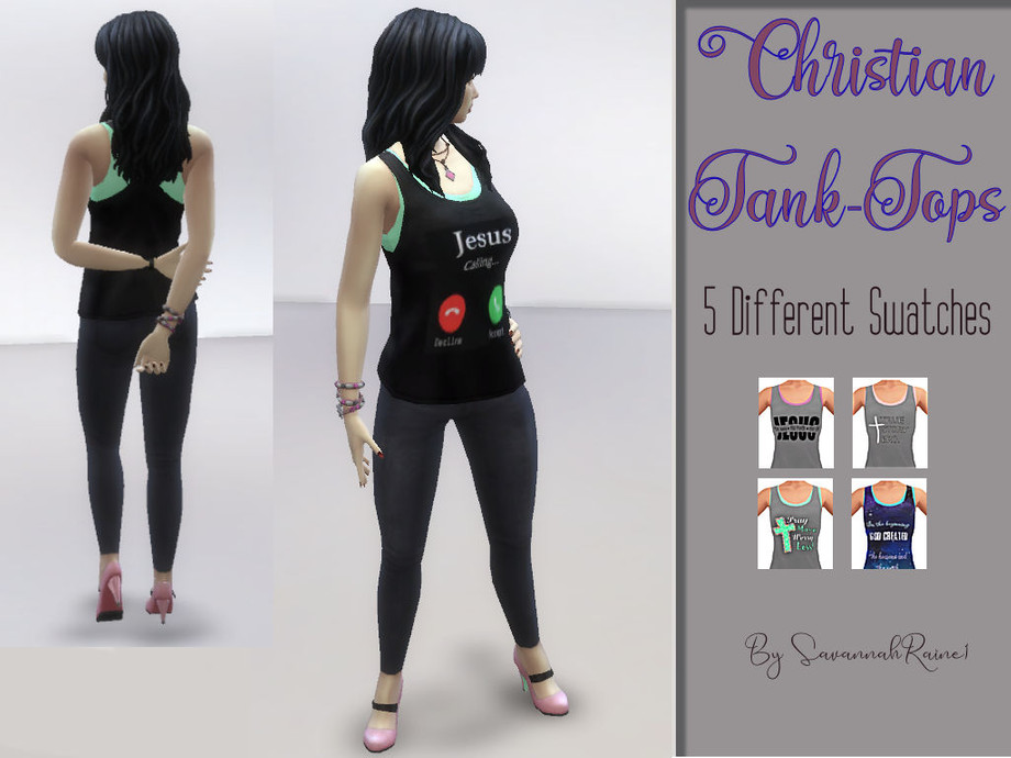 The Sims Resource | Christian Tanktops by SavannahRaine1