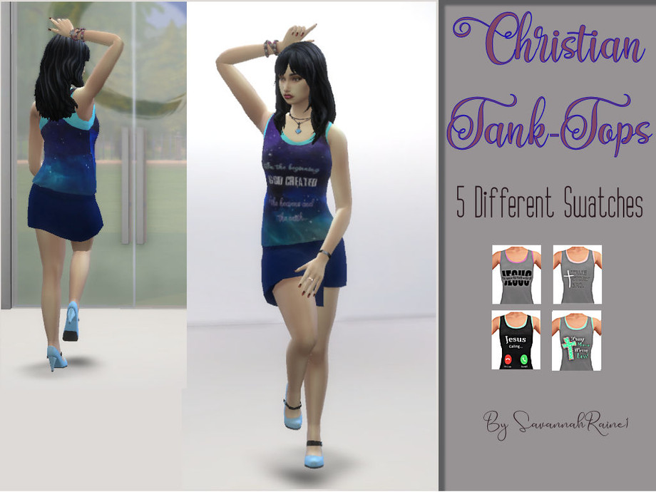 The Sims Resource | Christian Tanktops by SavannahRaine1