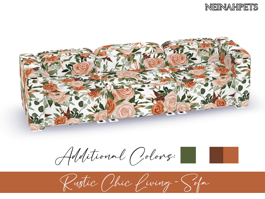 The Sims Resource - Rustic Chic Living - Sofa {Mesh Required}