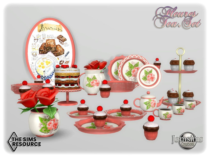 The Sims Resource - Fleures tea set