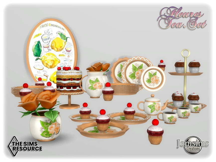 The Sims Resource - Fleures tea set
