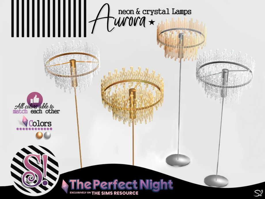 The Sims Resource - The Perfect Night Aurora Crystal Floor lamp
