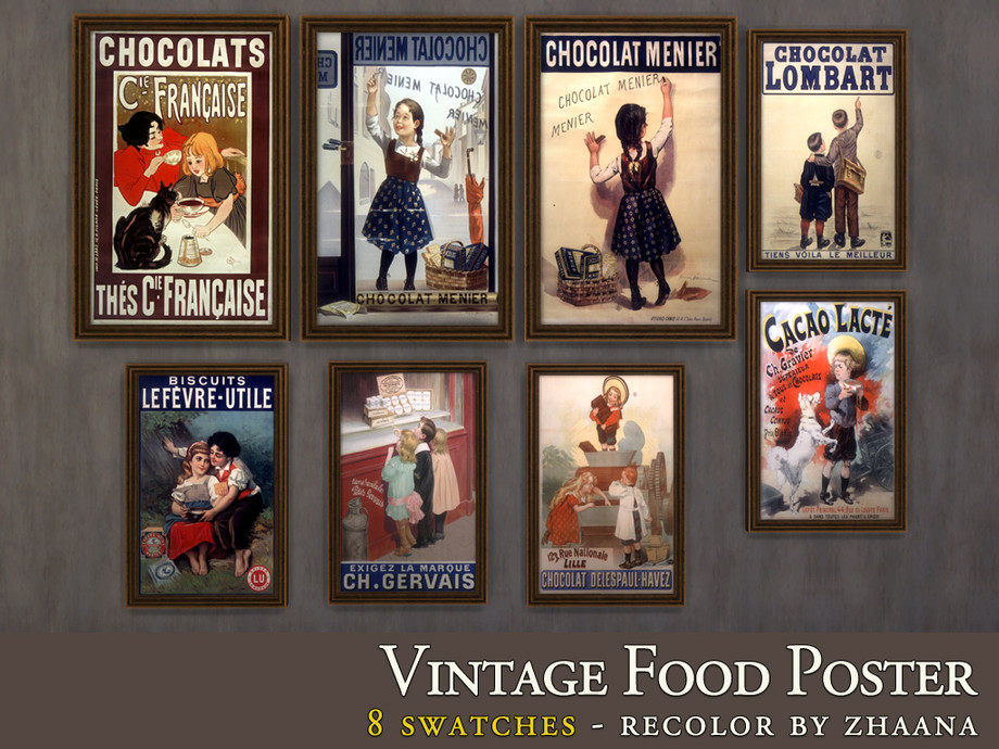 The Sims Resource | Vintage Food & Health Posters
