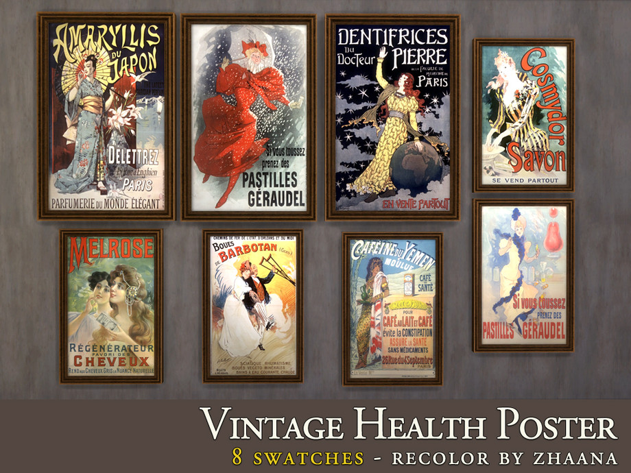 The Sims Resource | Vintage Food & Health Posters