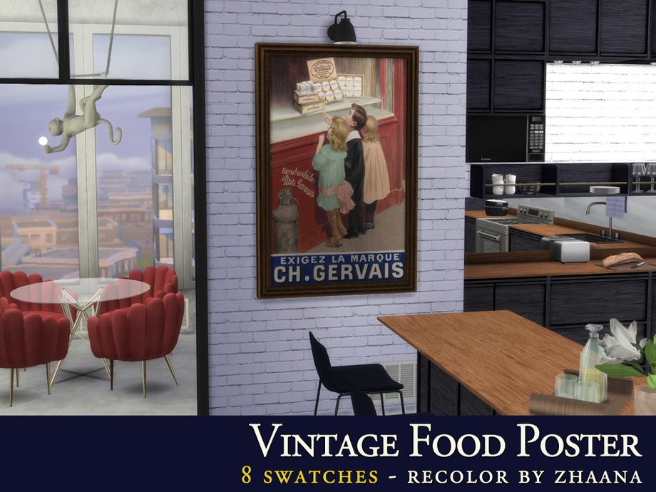 The Sims Resource | Vintage Food Posters