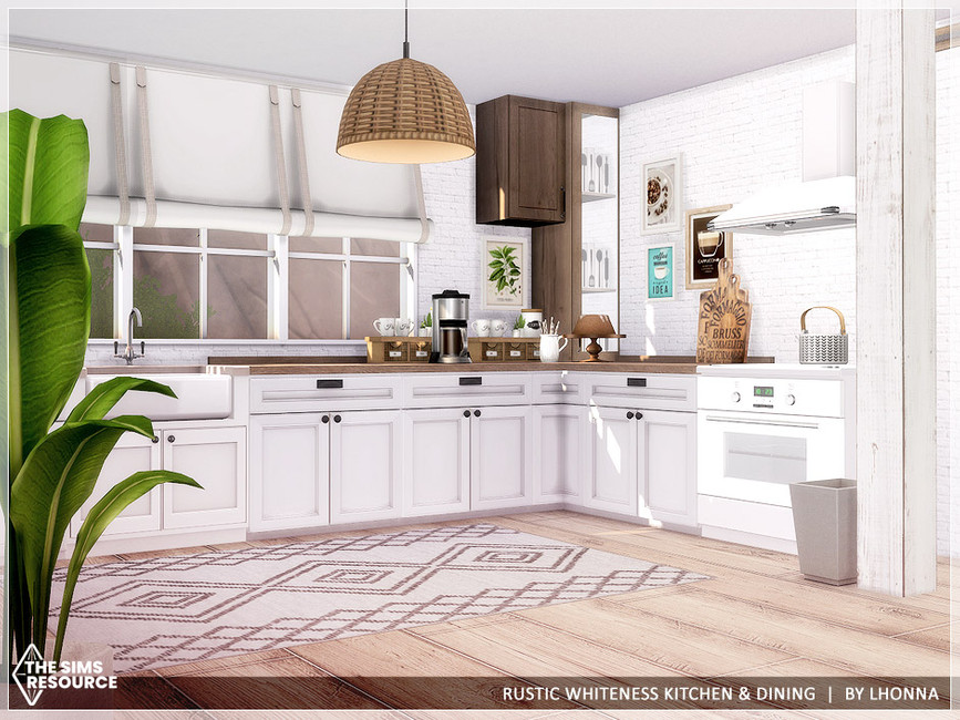 The Sims Resource - Rustic Whiteness II Kitchen & Dining