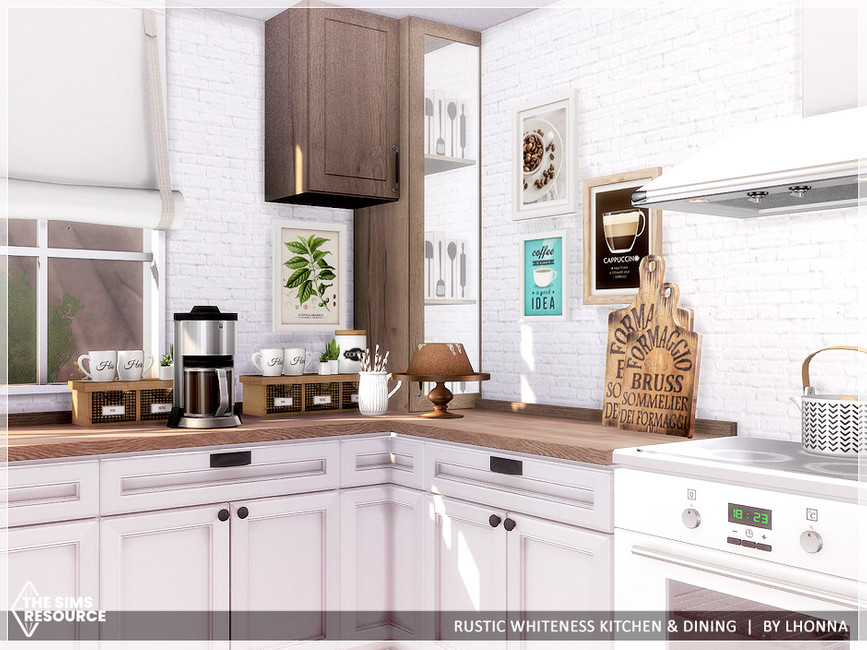 The Sims Resource - Rustic Whiteness II Kitchen & Dining