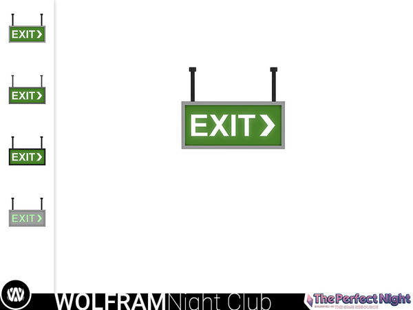 The Sims Resource | The Perfect Night - Wolfram Exit Sign