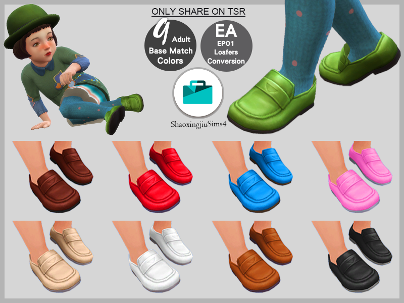 The Sims Resource | Toddler EP01 Loafers 9 Colors