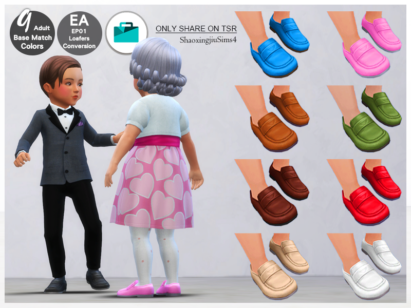The Sims Resource | Toddler EP01 Loafers 9 Colors
