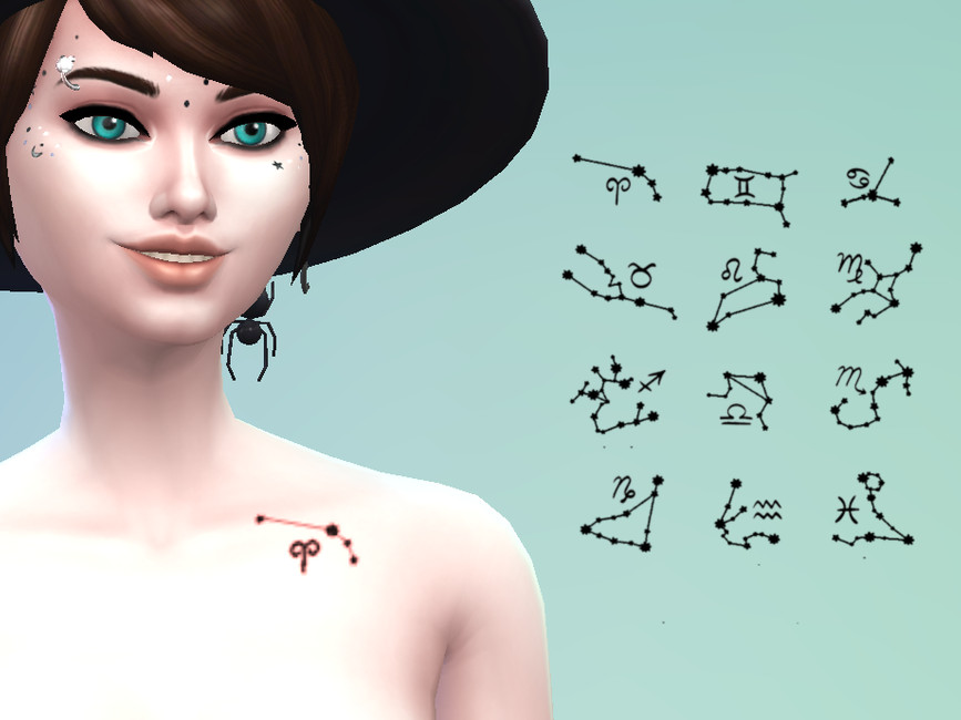 The Sims Resource - Zodiac Constellation Tattoos