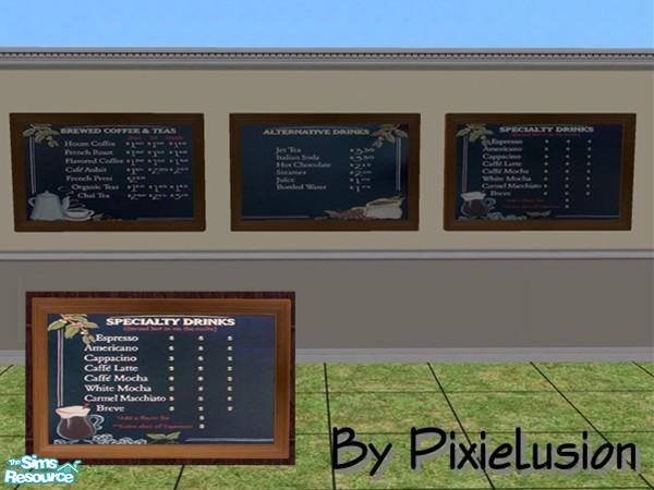 The Sims Resource - Drink menus - Specialty drinks