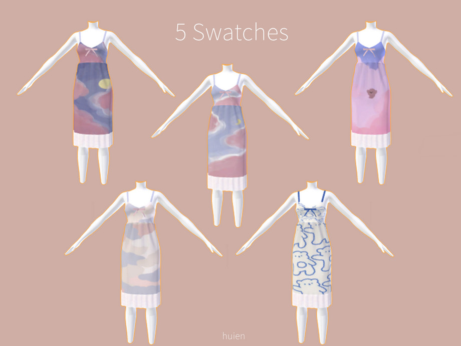 The Sims Resource | Ribbon Sling Dress