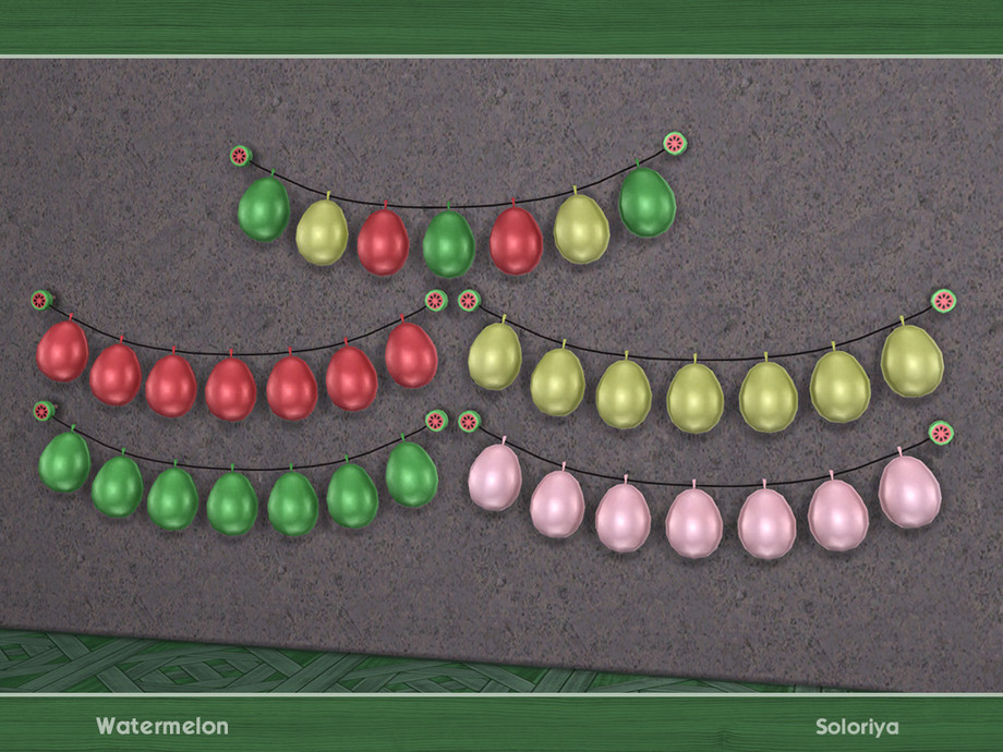 The Sims Resource | Watermelon. Wall Banner with Balloons