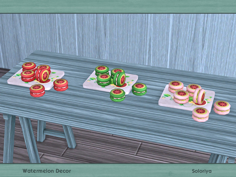 The Sims Resource | Watermelon Decor. Macarons