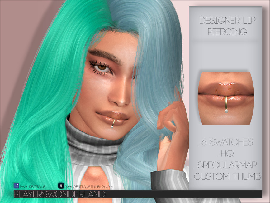 The Sims Resource - Designer Lip Piercing (Patreon)