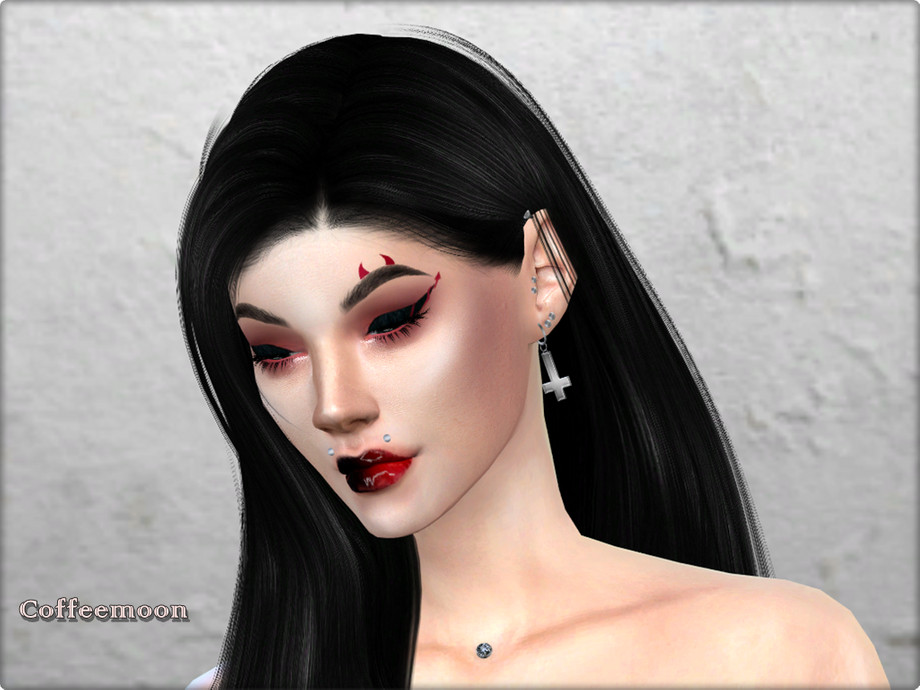 The Sims Resource | Red arrow eyeliner (devil's tail)