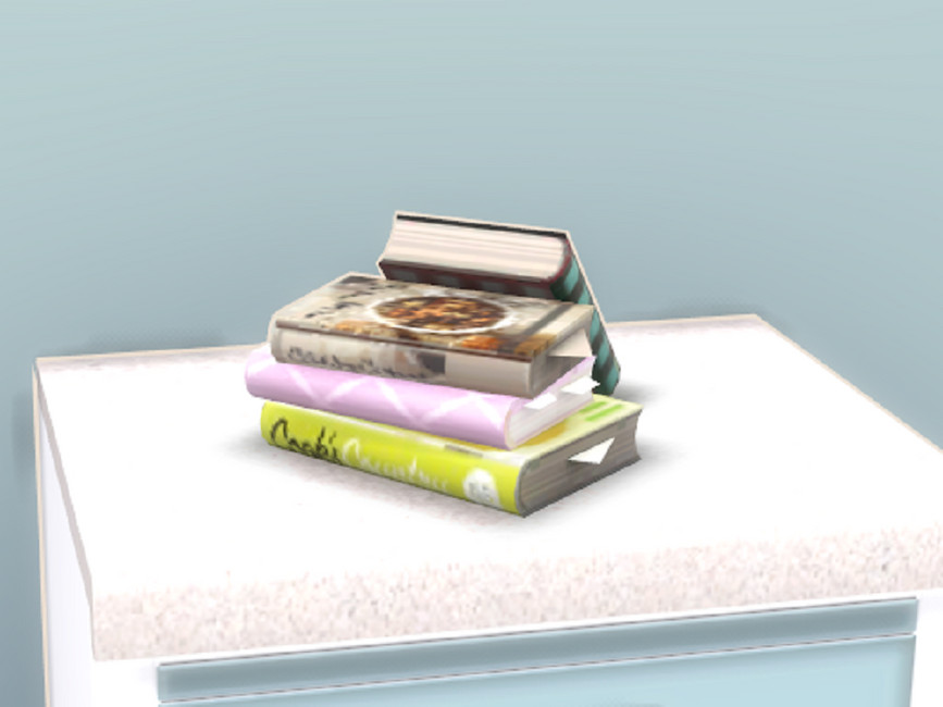 The Sims Resource - Duck Egg Blue Farmhouse Kitchen Cookbook Clutter