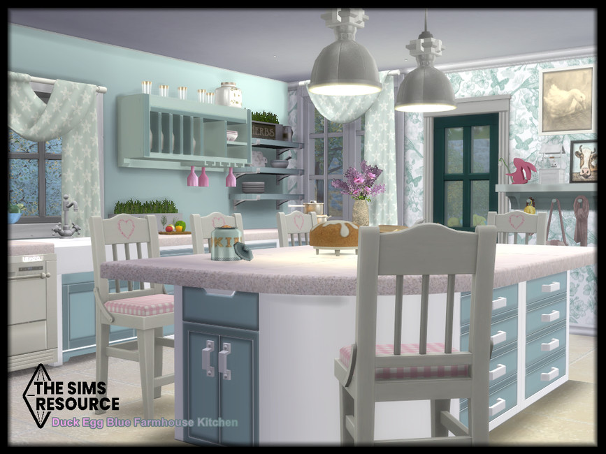 The Sims Resource - Duck Egg Blue Farmhouse Kitchen