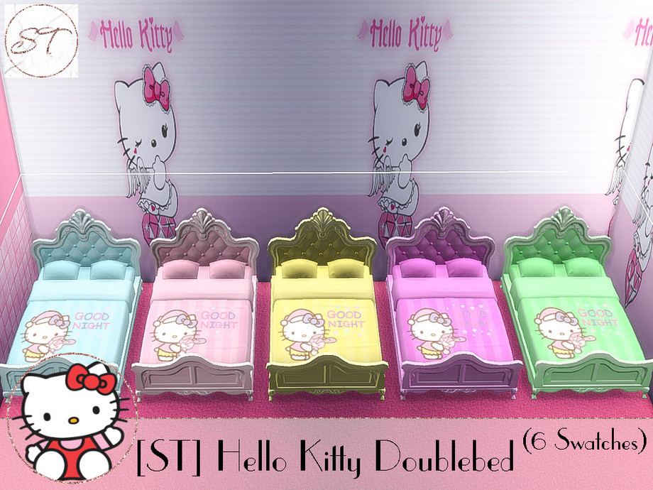 The Sims Resource | Hello Kitty Doublebed