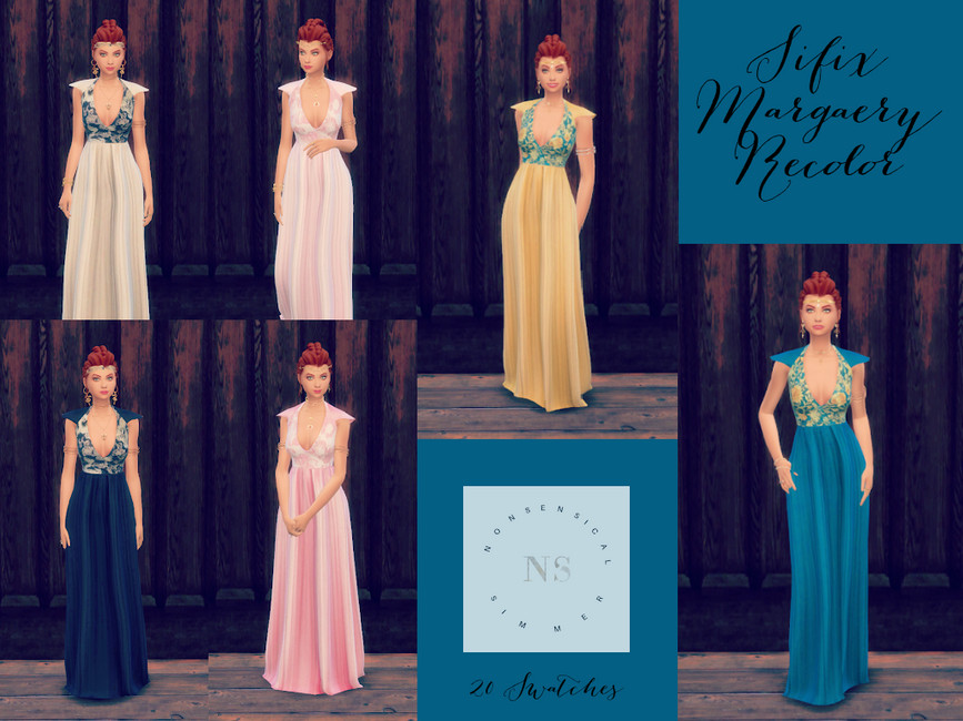 The Sims Resource - Sifix Margaery Dress Recolor