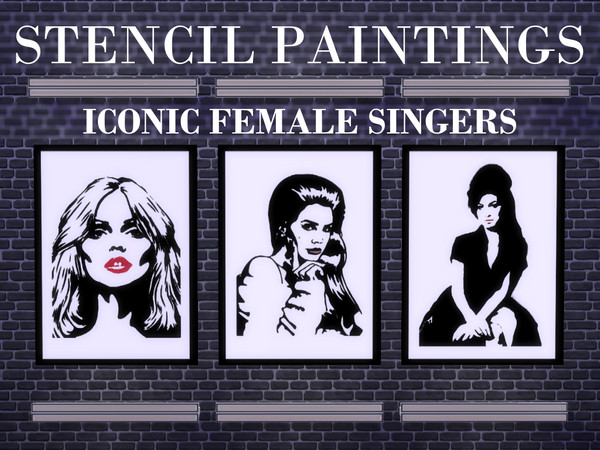 The Sims Resource | Female Singer Stencil Paintings