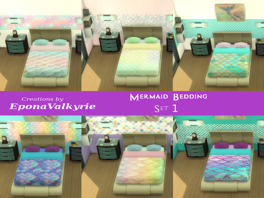 The Sims Resource | Mermaid Double Bedding Set 1