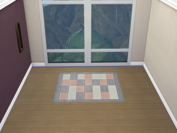 The Sims Resource | pink blocked rug (requires moschino