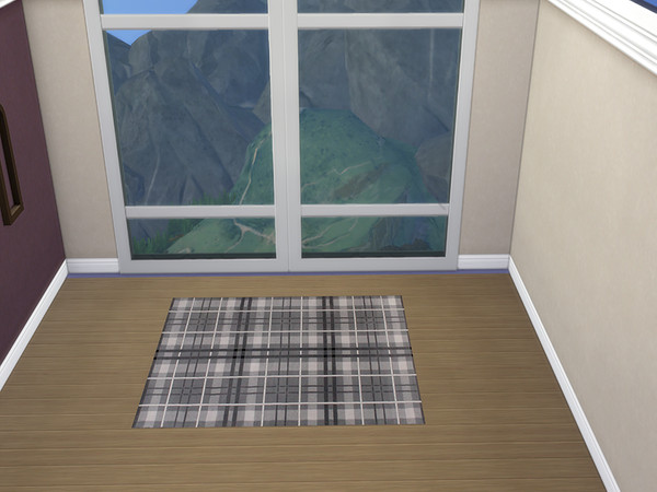 The Sims Resource | black tartan rug (requires moschino)