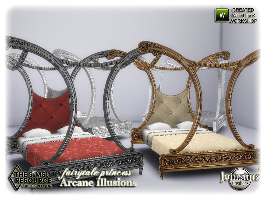 The Sims Resource - Arcane Illusions fairytale princess bed