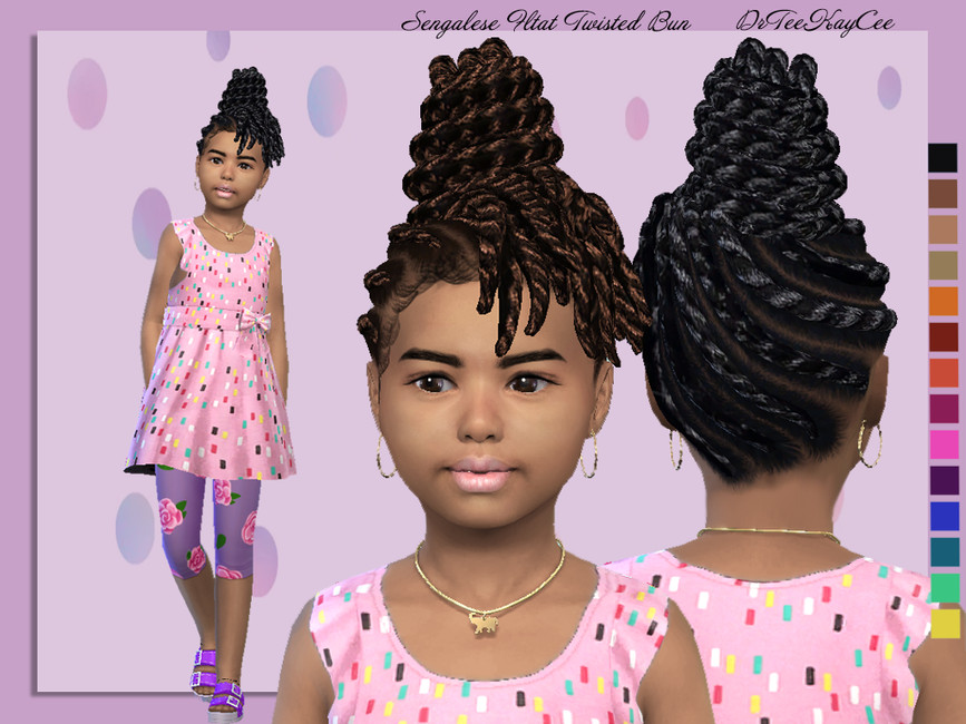 The Sims Resource - Sengalese Bun Flat Twist ~ Child