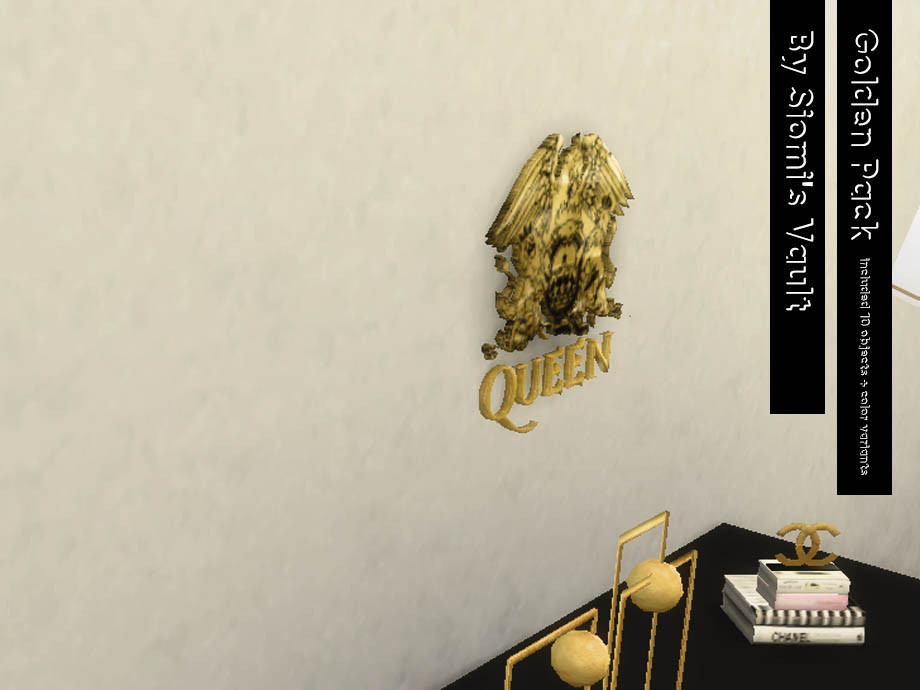 The Sims Resource | Golden set Queen wall decor