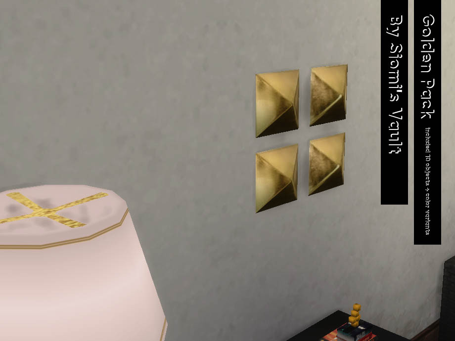 The Sims Resource | Golden set Modern Wall decor