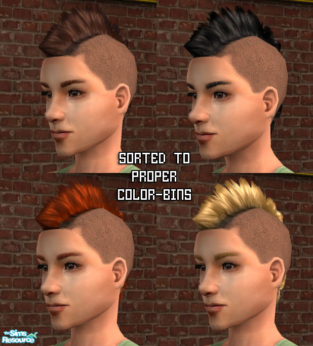 The Sims Resource | Short Mohawk for Males Set