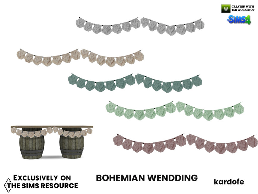 The Sims Resource - Bohemian Wedding_Macrame garland