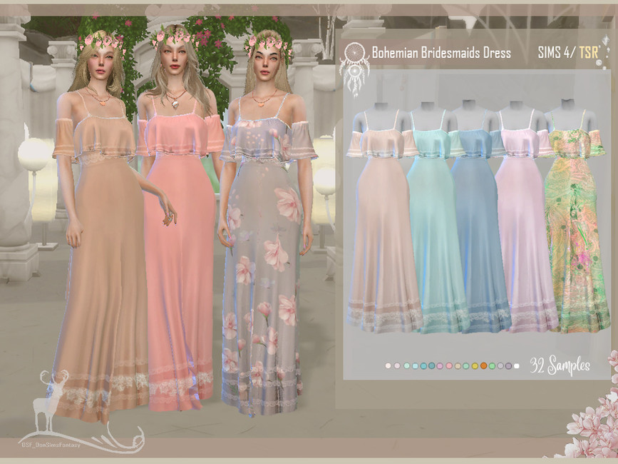 The Sims Resource - Bohemian Bridesmaids Dress
