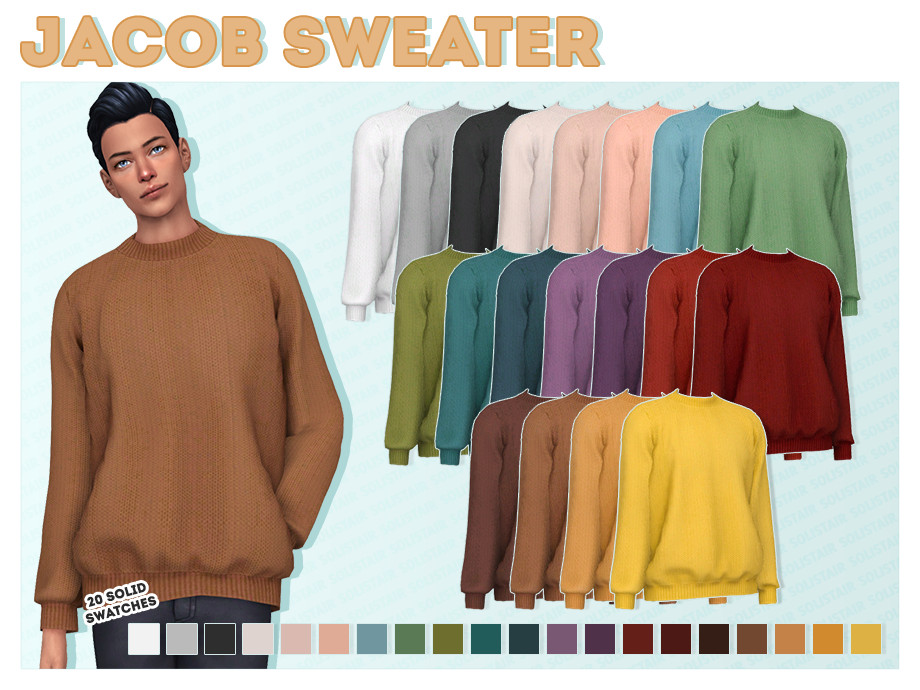 The Sims Resource | Jacob Sweater (solids)