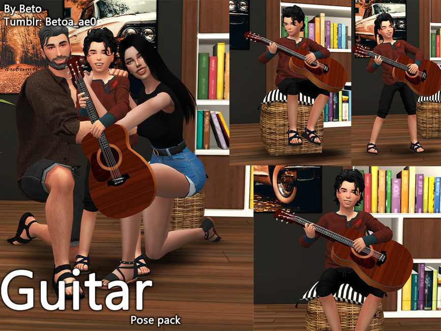 The Sims Resource - Guitar (Pose pack)